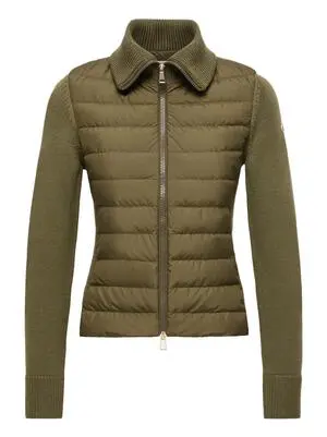 Moncler Padded Zip-up Wool Cardigan - Green