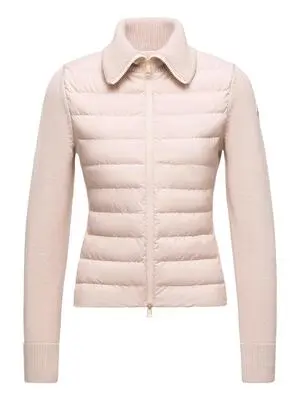 Moncler Padded Zip-up Wool Cardigan - Pink