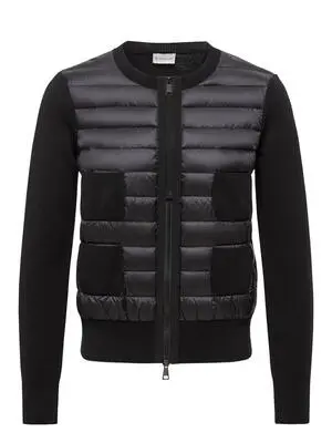 Moncler Padded Wool Zip-up Cardigan - Black
