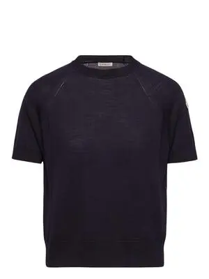 Moncler MONCLER COLLECTION Short Sleeve Wool Sweater Blue
