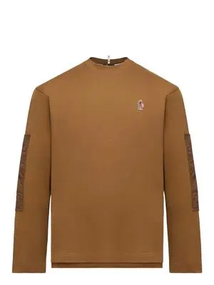 Moncler Logo Cotton Long Sleeve T-shirt - Brown