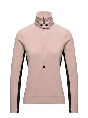 Moncler MONCLER GRENOBLE Half-Zip Fleece Top Pink