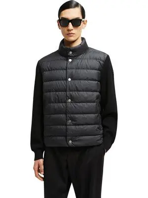 Moncler Padded Cotton Zip-up Cardigan - Black