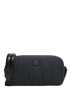 Moncler Carlo Denim Crossbody Bag - Blue