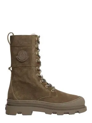 Moncler Vera High Lace-up Suede Boots - Brown