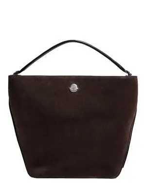 Moncler Carlo Suede Shoulder Bag - Brown