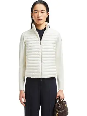Moncler Padded Wool Zip-up Cardigan - White