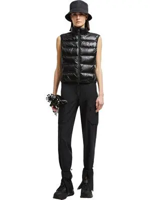 Moncler Padded Zip-up Jersey Vest - Black