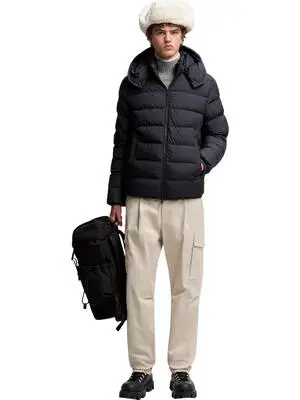 Moncler Montbrocq Hooded Short Down Jacket - Blue