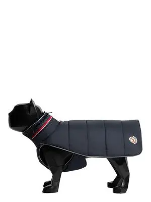 MONCLER POLDO DOG COUTURE Tricolor-trimmed Padded Dog Vest - Blue