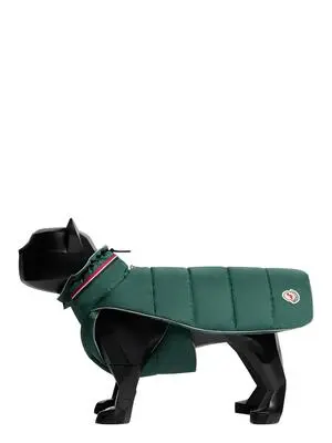 MONCLER POLDO DOG COUTURE Tricolor-trimmed Padded Dog Vest - Green
