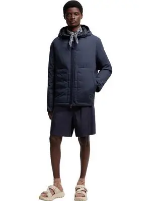 MONCLER X GILGA FARM DESIGNED BY DONALD GLOVER X Gilga Farm Donald Glover Caracara Short Down Jacket - Blue
