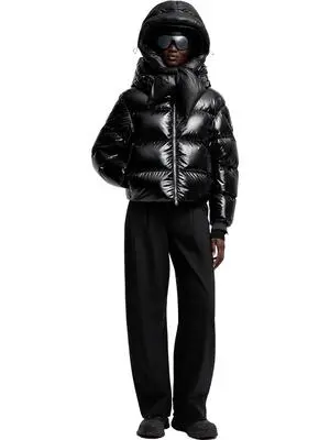 MONCLER X EDWARD ENNINFUL Lothar Hooded Short Down Jacket - Black