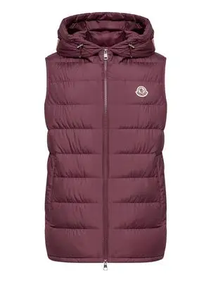 Moncler Marseillan Hooded Down Vest - Red