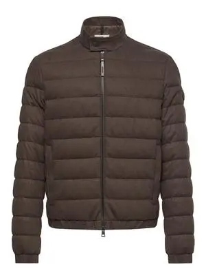 Moncler Moncler Luray Cashmere Blend Short Down Jacket Brown