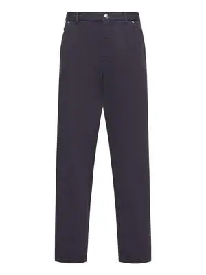 Moncler Cargo Cotton Blend Gabardine Pants - Blue