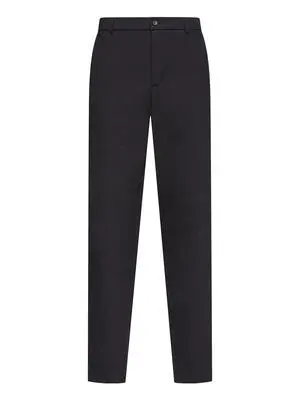 Moncler Technical Linen Blend Straight Leg Pants - Blue