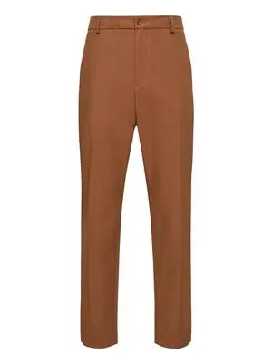 Moncler Technical Cotton Blend Tailored Pants - Brown