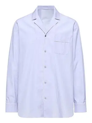 Moncler Fil-à-fil Cotton Long Sleeve Shirt - Blue