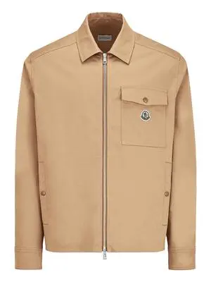 Moncler Cotton Blend Gabardine Shirt Jacket - Beige