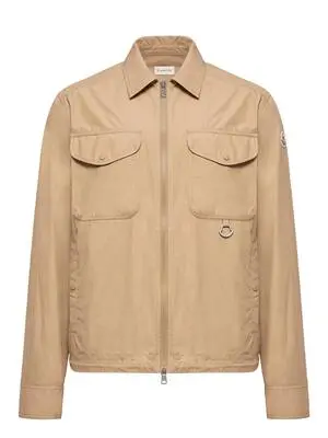 MONCLER Cotton Poplin Long Sleeve Zip-Up Shirt Jacket
