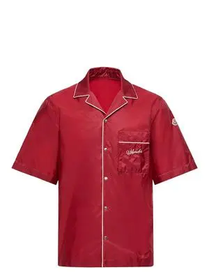 Moncler Embroidered Logo Short Sleeve Shirt - Red