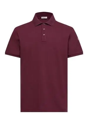 Moncler Tricolor-trimmed Cotton Piquet Polo Shirt - Red