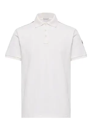Moncler Tricolor-trimmed Cotton Piquet Polo Shirt - White