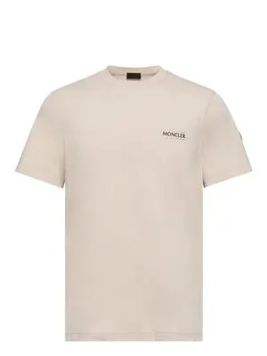 Moncler Logo Cotton Jersey T-shirt - Beige