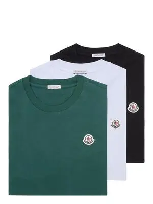 Moncler Logo Patch Cotton T-shirt - Multicolor