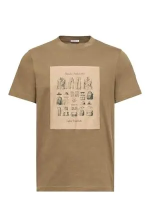 Moncler Safari Wardrobe Print Cotton T-shirt - Green