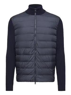 Moncler Padded Wool Zip-up Cardigan - Blue