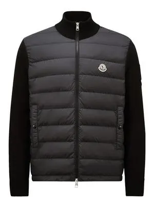 Moncler Padded Cotton Zip-up Cardigan - Black