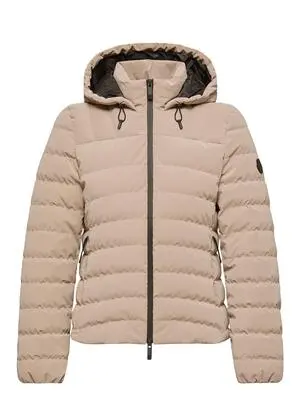 Moncler Trèfle Hooded Short Down Jacket - Beige