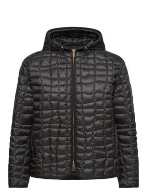 Moncler Eglantier Hooded Geometric-quilted Short Down Jacket - Black