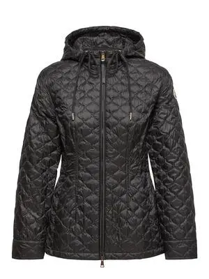Moncler Arum Hooded Mid-length Down Jacket - Black