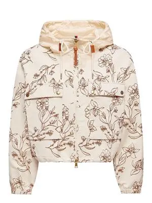 Moncler Nepeta Hooded Floral Print Jacket Multicolor
