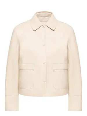 Moncler Haricot 3-in-1 Leather Down Shirt Jacket - White