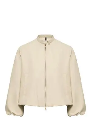 Moncler Gruissan Jacket With Puff Sleeves - Beige