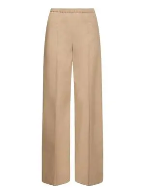 Moncler Cotton Poplin Wide Leg Pants - Beige