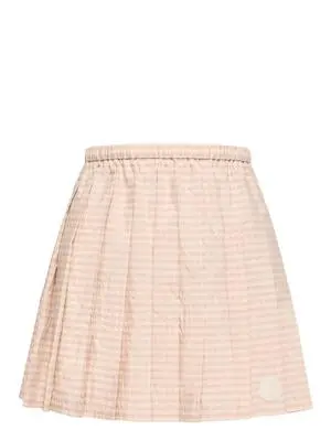 Moncler MONCLER COLLECTION Vichy Cotton Blend Pleated Mini Skirt Pink