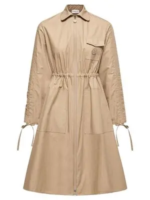 Moncler Cotton Poplin Shirt Dress - Beige