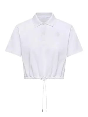 Moncler MONCLER COLLECTION Cropped Cotton Piquet Polo Shirt White