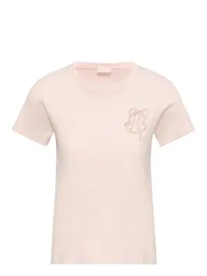 Moncler MONCLER COLLECTION Embroidered Logo Cotton T-Shirt Pink