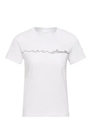 Moncler MONCLER COLLECTION Ribbon Logo Cotton T-Shirt White