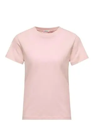 Moncler MONCLER COLLECTION Embroidered Logo Cotton T-Shirt Pink