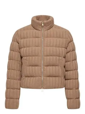 Moncler Wool & Cashmere Blend Padded Cardigan - Beige