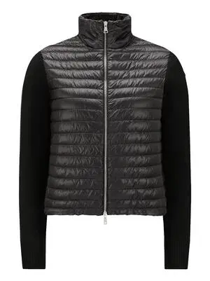Moncler Padded Wool Zip-up Cardigan - Black