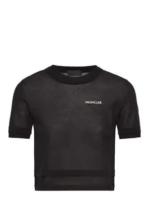 Moncler MONCLER COLLECTION Double-Trimmed Cotton T-Shirt Blue