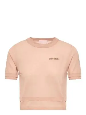 Moncler MONCLER COLLECTION Double-Trimmed Cotton T-Shirt Pink